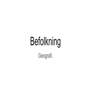 Geografi - Befolkning | PDF