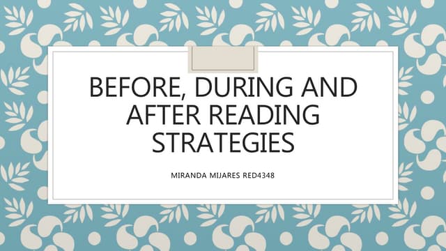 Reading strategies presentation | PPTX