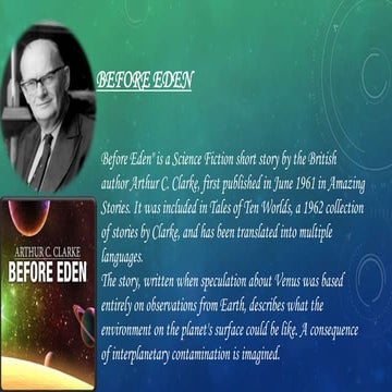 Before Eden Story Presentation | PPTX