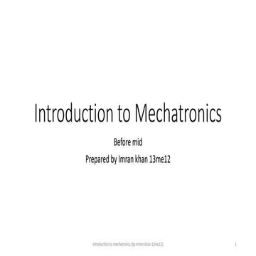 introduction to mechatronics | PPT