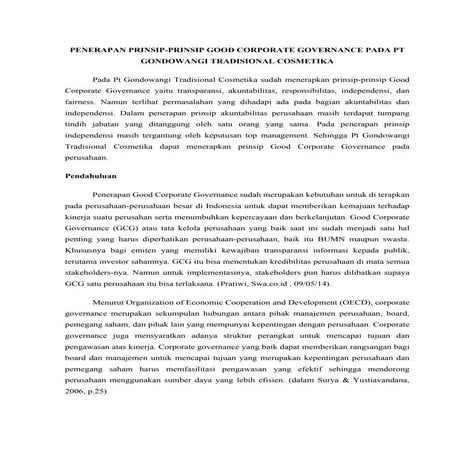 Be & gg, ari ilham, hapzi ali, penerapan prinsip prinsip good corporate governance pada pt ...