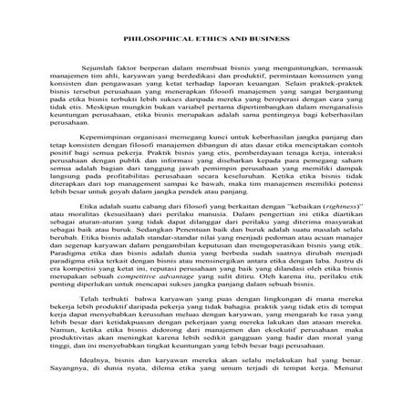 BE & GG, Edi Putra, Hapzi Ali,Ethics and Business : Philosophical ...