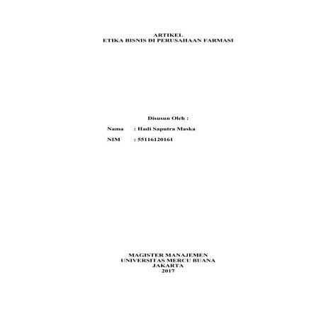 Be gg, hadi saputra maska, prof. dr. ir. hapzi ali, mm, cma, etika ...