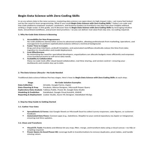 Begin Data Science with Zero Coding Skills blog ..docx