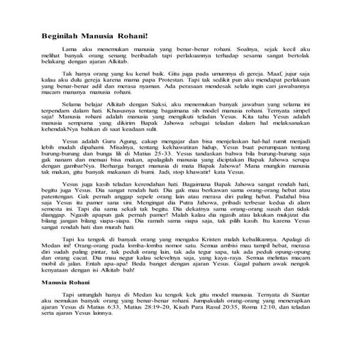 Beginilah Manusia Rohani | DOCX