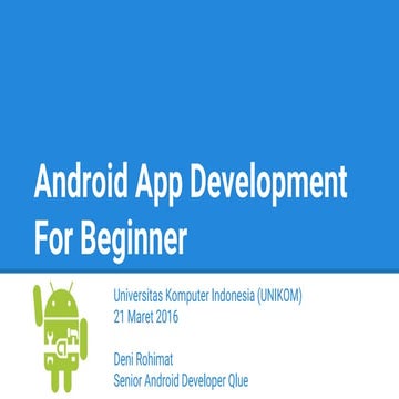 Android App Development for Beginner | PPTX