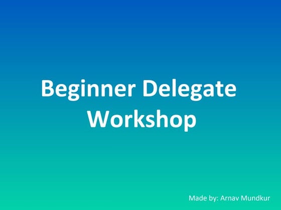 Intro to Model United Nations | PPTX