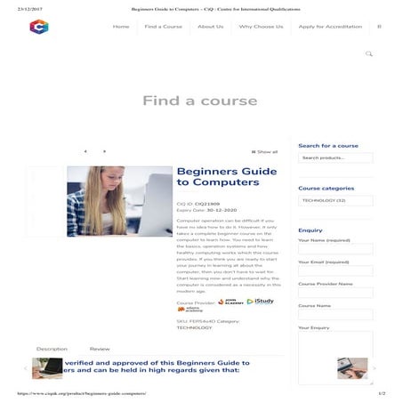 Beginners guide to computers – centre for international qualifications | PDF