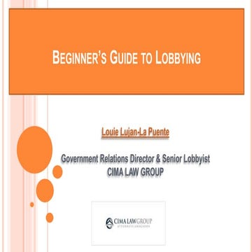 Beginner’s Guide to Lobbying | PPT
