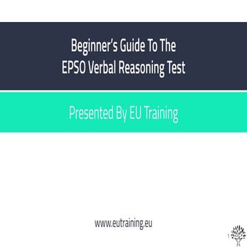 Beginner’s Guide To The EPSO Verbal Reasoning Test | PPT