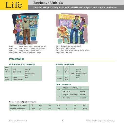 Beginner units 6a and 6b (1) | DOCX