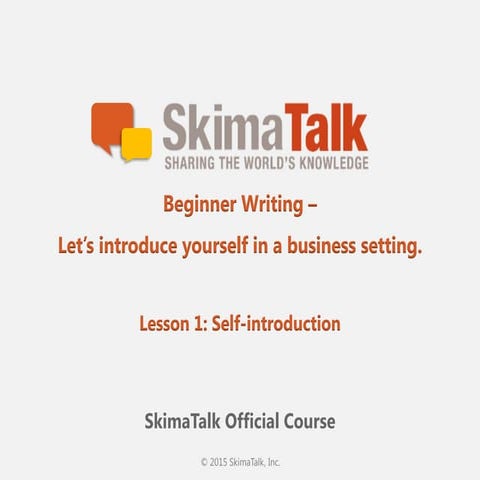 Beginner writing introduce yourself in a business setting - Lesson 1(t ...
