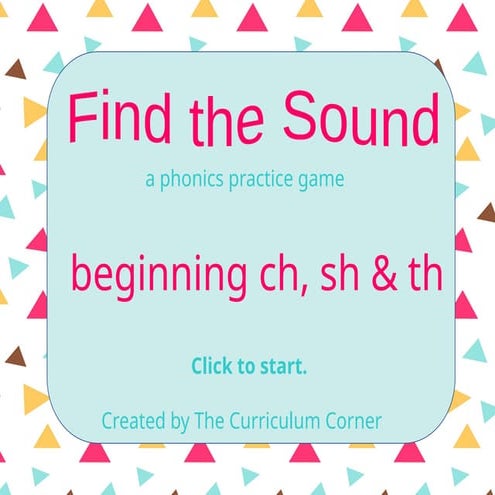 beginning ch sh th game.pptx for beginning reading | PPT