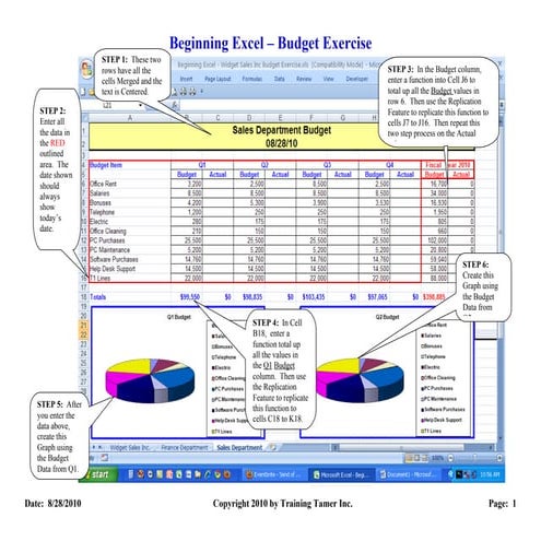Beginning Excel Budget Exercise | DOC