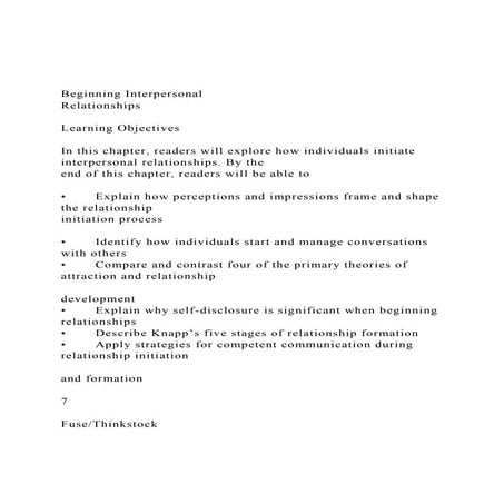 Beginning Interpersonal RelationshipsLearning Objectives.docx