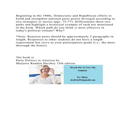 Beginning in the 1960s, Democratic and Republican efforts to build a | DOCX