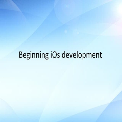 Beginning i os development | PPT