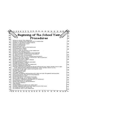 Beginning of School Year Procedures | PDF