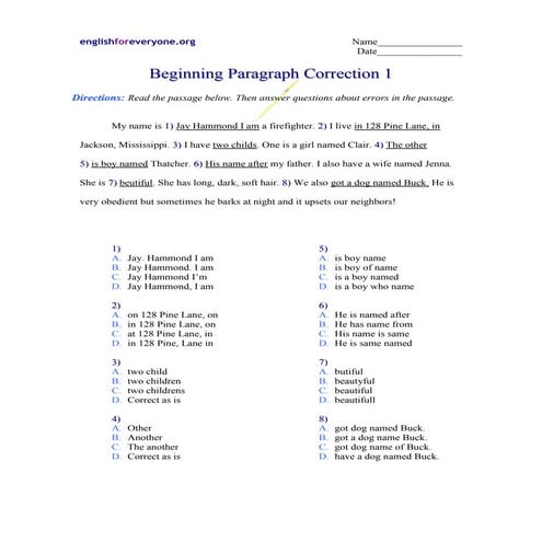 Beginning paragraph correction 1 | PDF