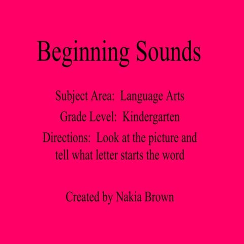 Beginning Sounds Powerpoint Play Music Or Other Sounds Automatically