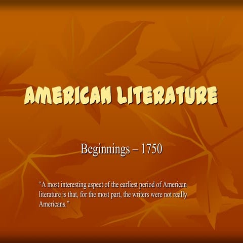 North american literature | PPTX