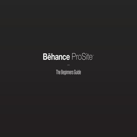 Behance prosite beginners guide | PPT