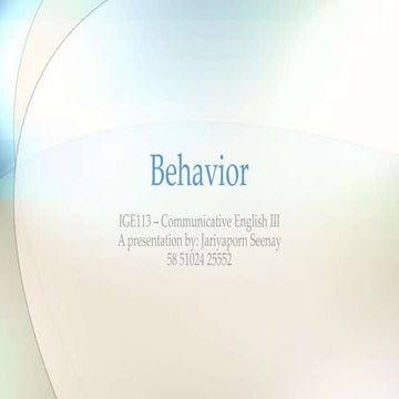 Behavior | PPTX