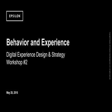 Behavior and experience | PPTX