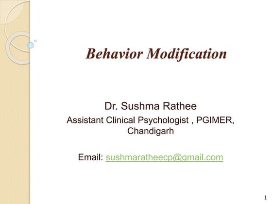 Behavior modification | PPT