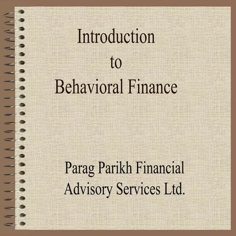 BOOK ON BEHAVIOURAL FINANCE- BASICS OF BEHAVIOURAL FINANCE | PDF