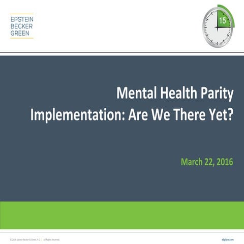 Mental Health Parity Implementation: Are We There Yet? – Behavioral ...