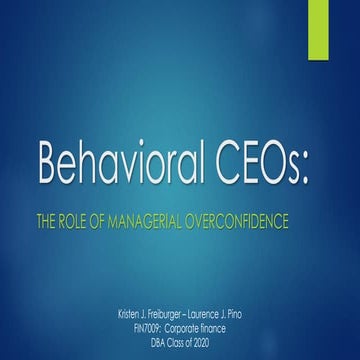 Behavioral CEOs | PPT