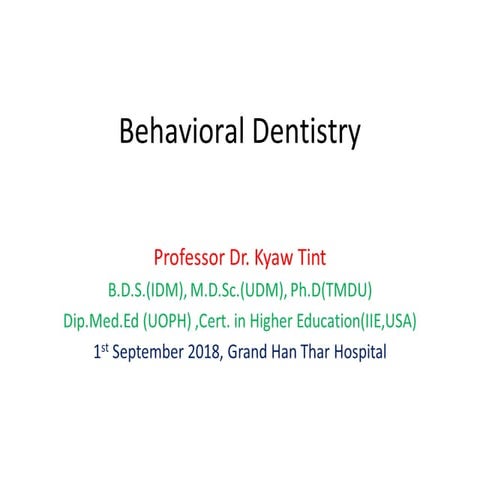 Behavioral dentistry | PPT