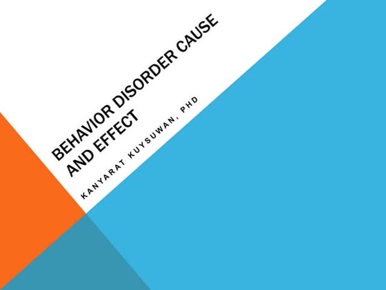 Behavioral Disorder : Oppositional Defiant Disorder | PPT