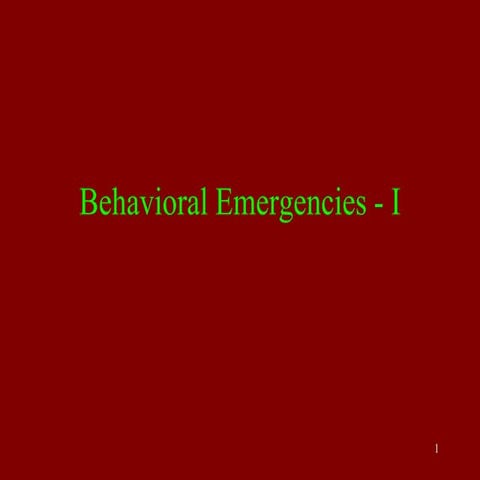 Psychiatric emergencies | PPTX