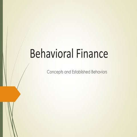 Behavioral finance | PPTX