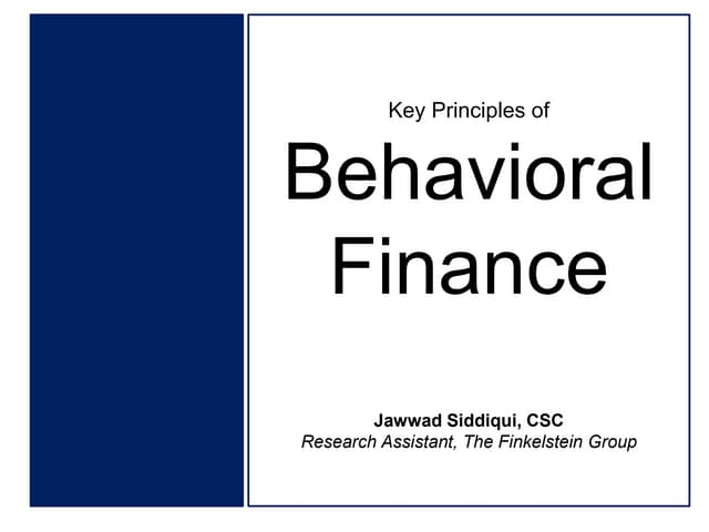 Behaviourial finance | PPTX