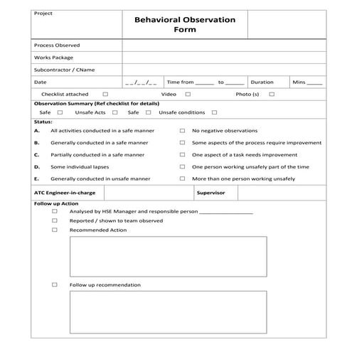 BEHAVIORAL OBSERVATION Form # HSEQ BO Rev.0.docx