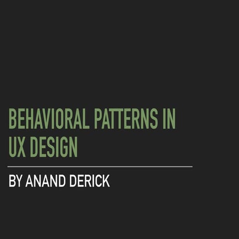 8 Actionable Behavioral UX Design Patterns | PDF | Brain and Nervous System Disorders | Diseases ...