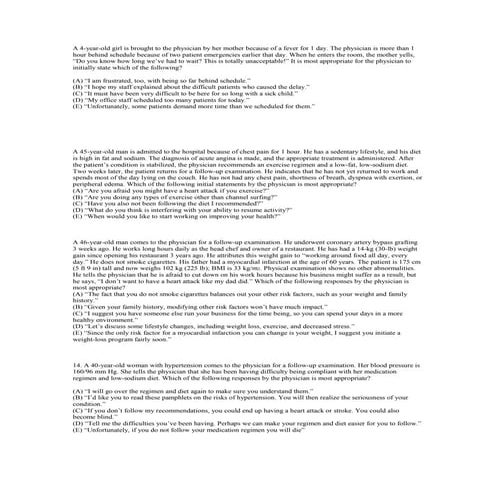 Behavioral science sample questions mayo-march 29, 2014 | PDF | Heart ...