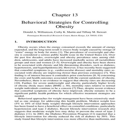 Behavioral Strategies for Controlling Obesity: Practical Approaches to ...