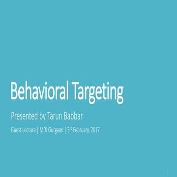 Basics of Behavioral Targeting | PPT