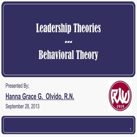 Behavioral theories | PPT
