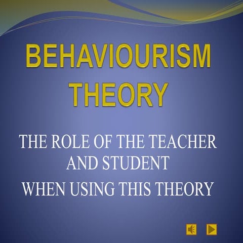 Behavioral theory 2 | PPTX