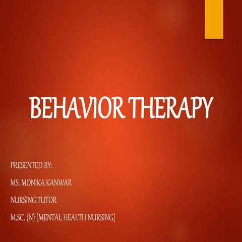 Behavioral therapy | PPTX