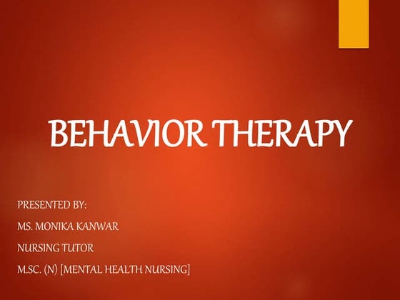 Behavior therapy | PPT