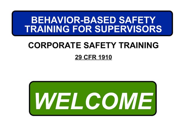 Supervisor Safety Training | PPT