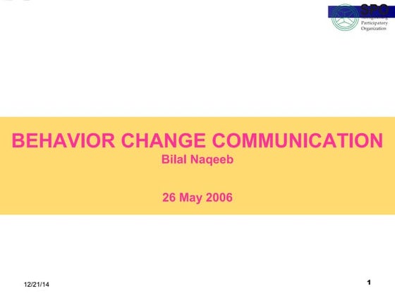 Behaviour change communication | PPT
