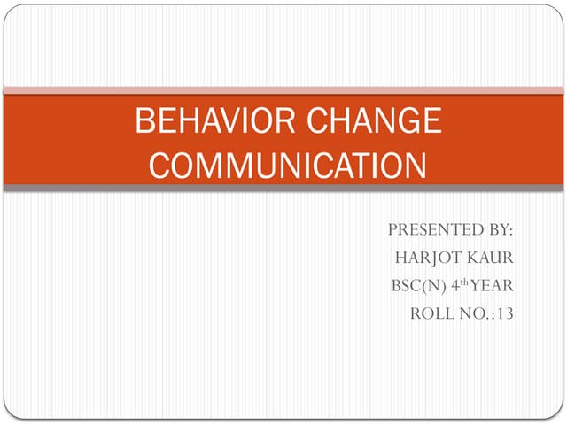 Behaviour change communication | PPTX