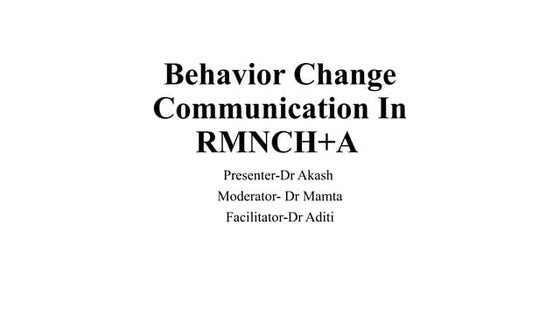 Behaviour change communication | PPTX